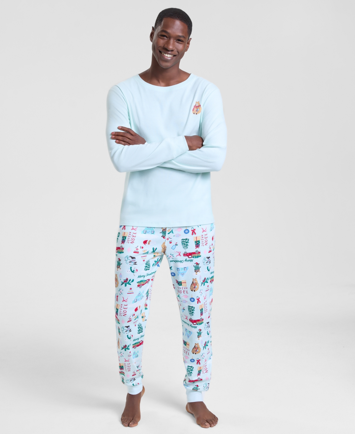 Click here for Holiday Lane Mens Winter Holiday Cotton Pajama Set... prices