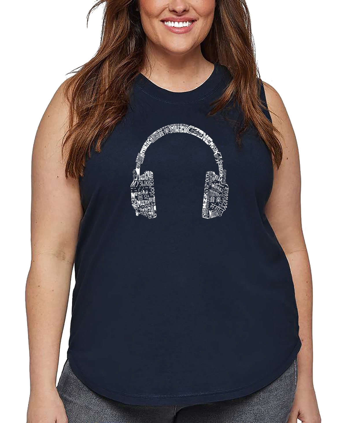 Click here for La Pop Art Plus Size Headphones Languages Word Art... prices