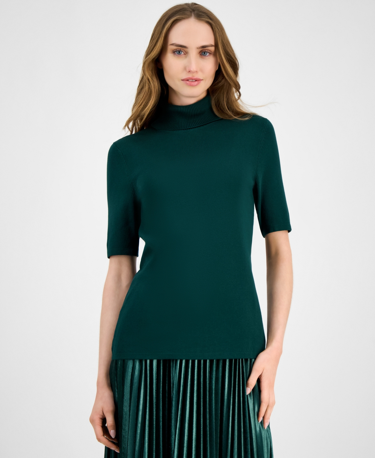 Click here for Anne Klein Womens Half-Sleeve Turtleneck Sweater -... prices