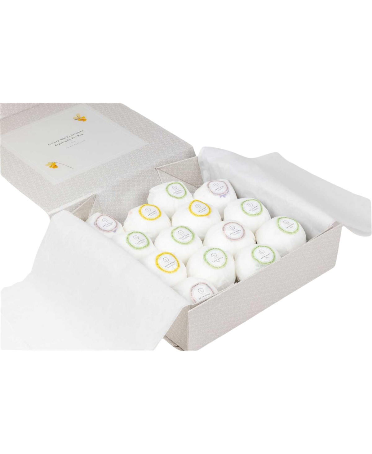 Click here for Lizush Natural Bath Bomb Set  14-Piece - White prices