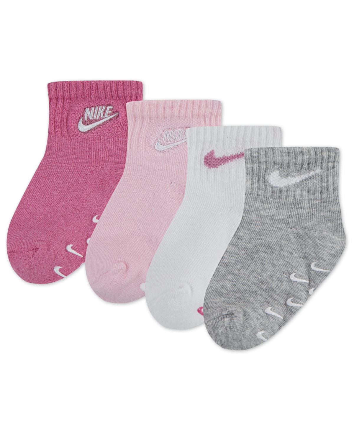 Click here for Nike Baby and Toddler 4-Pack Logo Gripper Socks -... prices