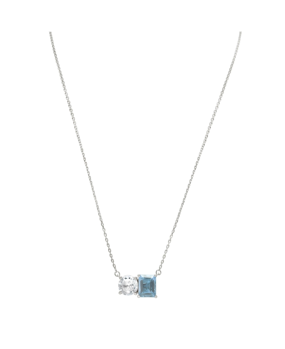 Click here for Suzy Levian Sterling Silver Topaz Two Stone Neckla... prices
