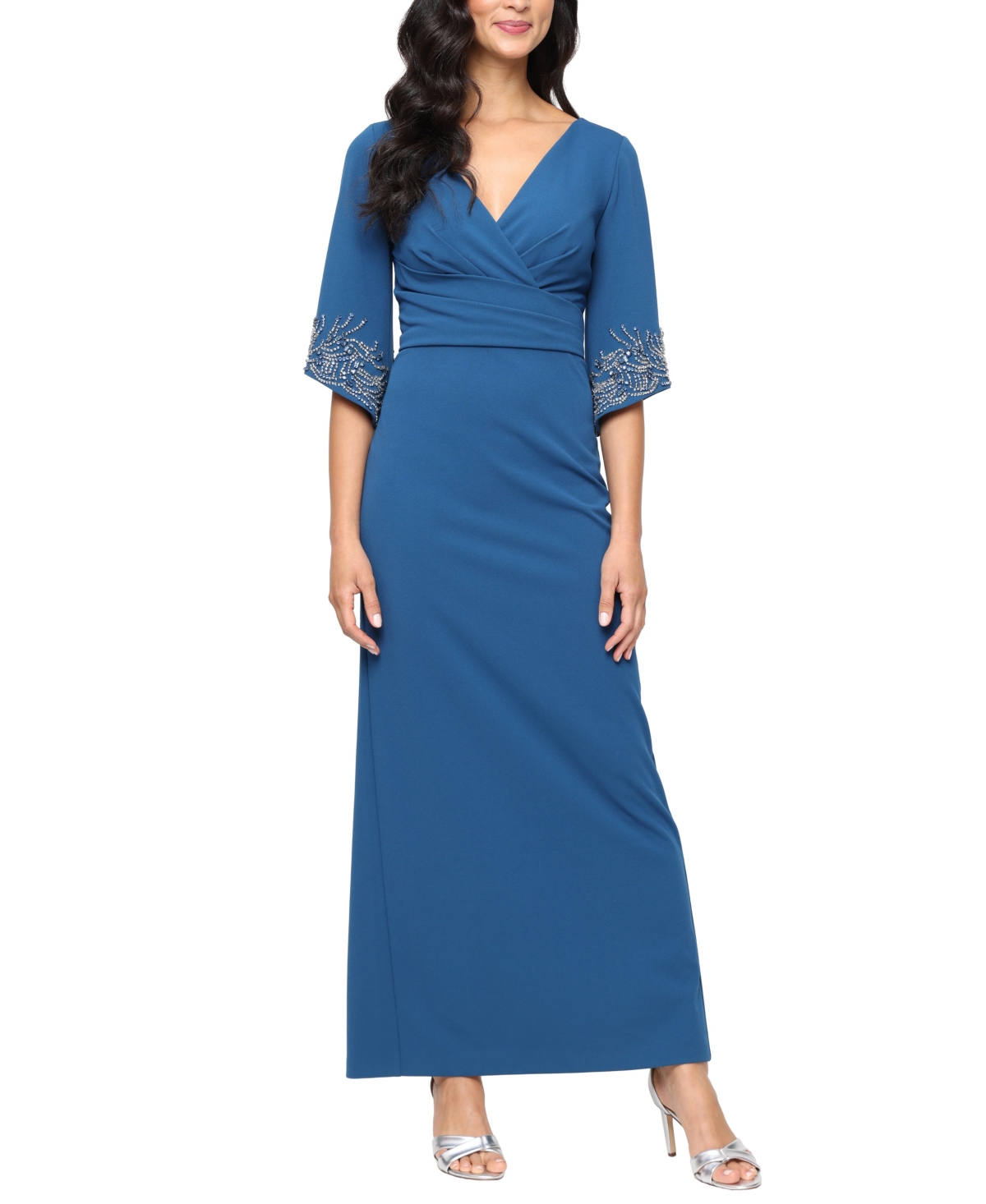 Click here for Alex Evenings Petite Long Stretch Crepe Column Dre... prices