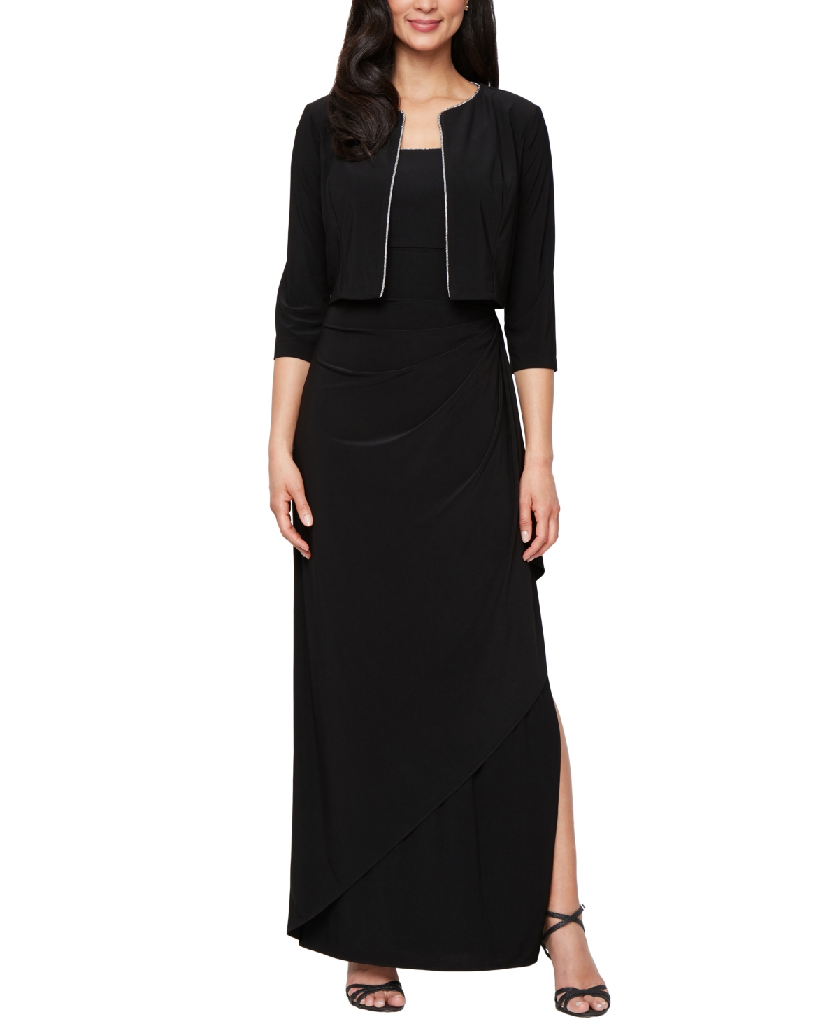 Click here for Alex Evenings Petite Long Matte Jersey Jacket Dres... prices