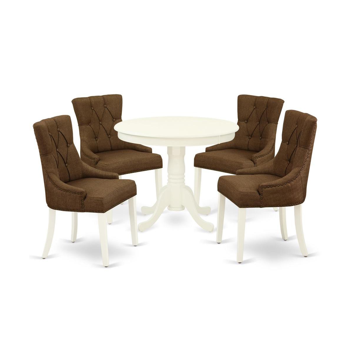 Click here for East West Furniture Dining Room Set Linen White -... prices