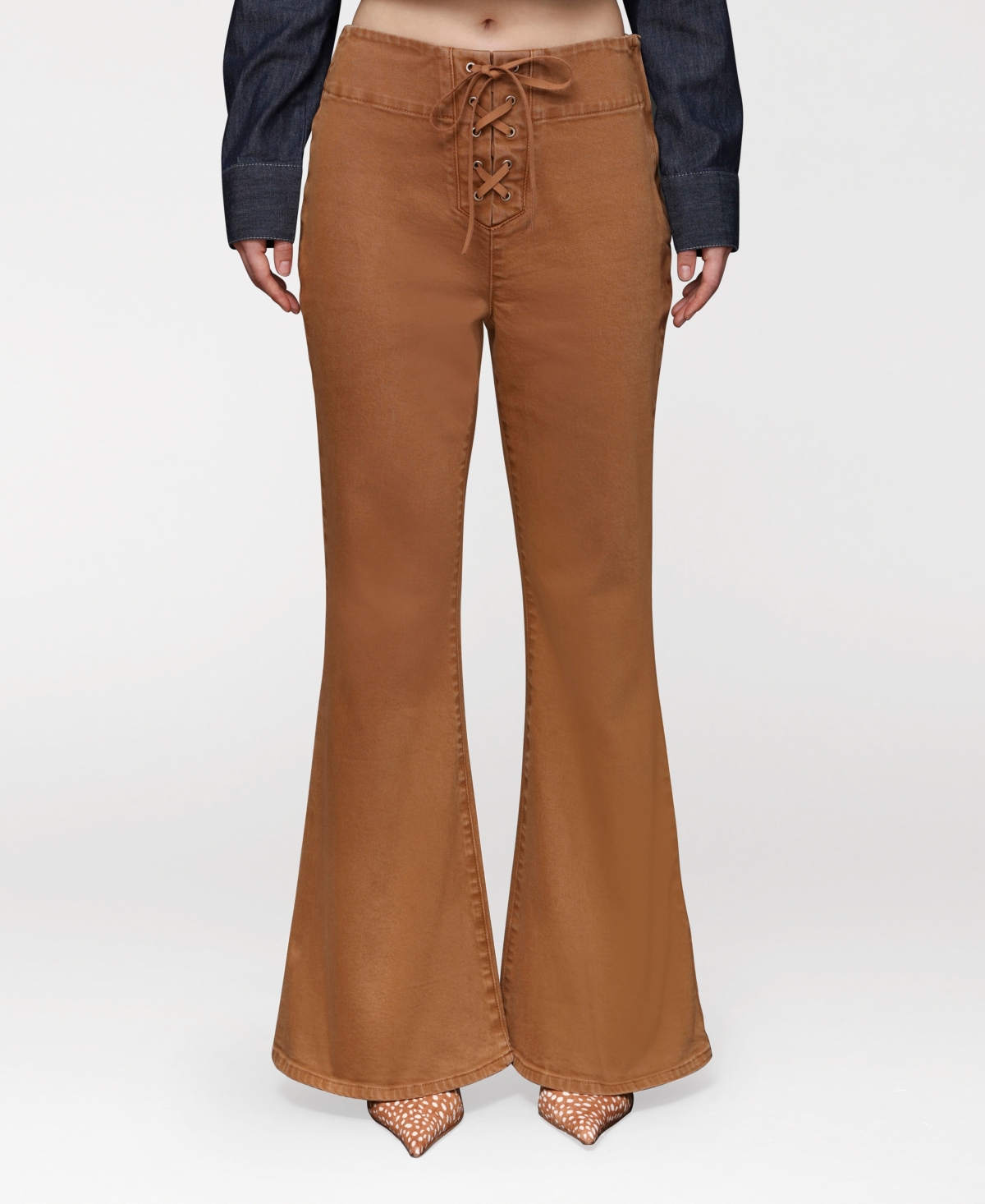 Click here for Avec Les Filles Womens Lace-Up Flare Pants - Santa... prices