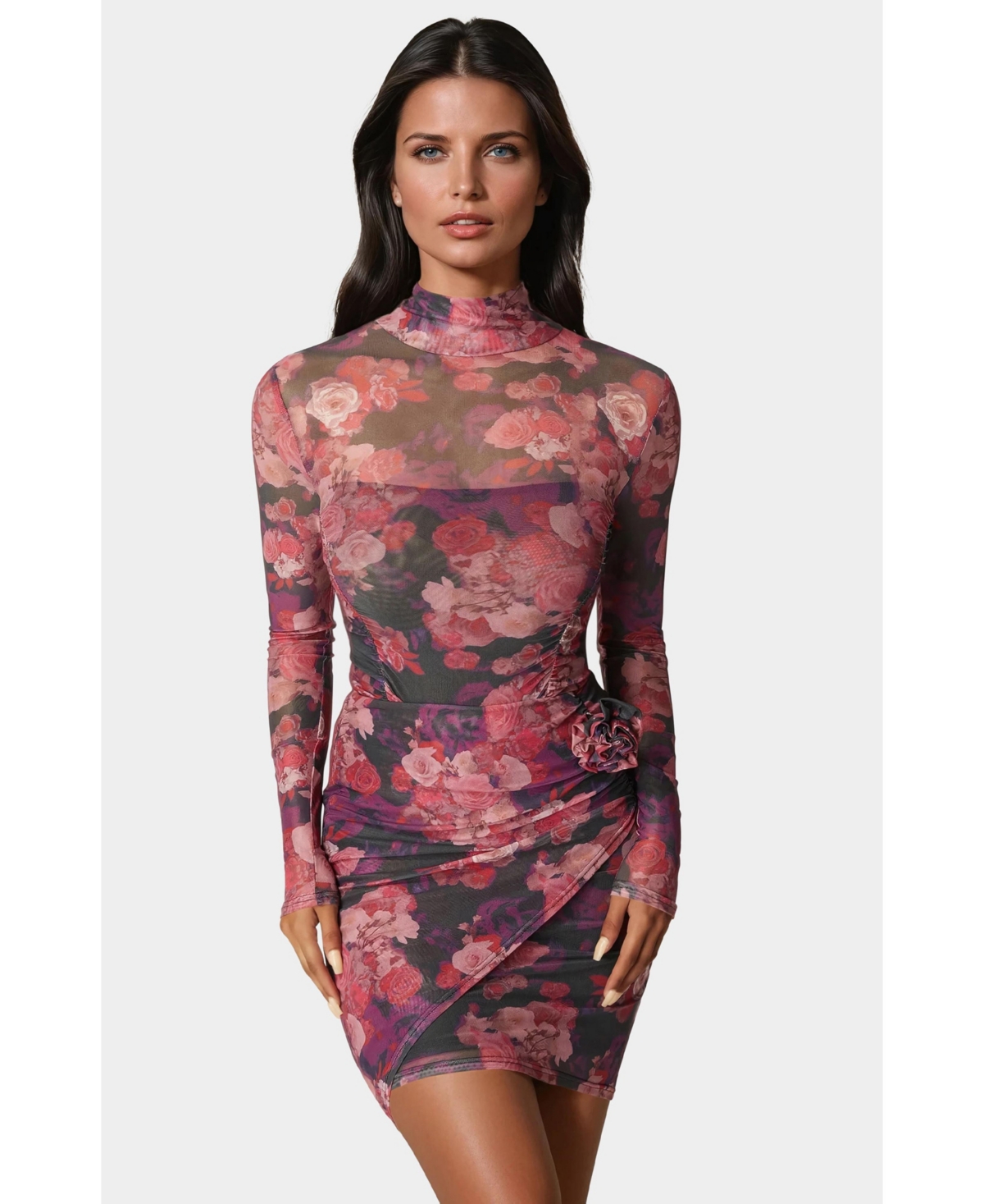 Click here for Bebe Floral Mesh Bodysuit - Romantic floral print prices