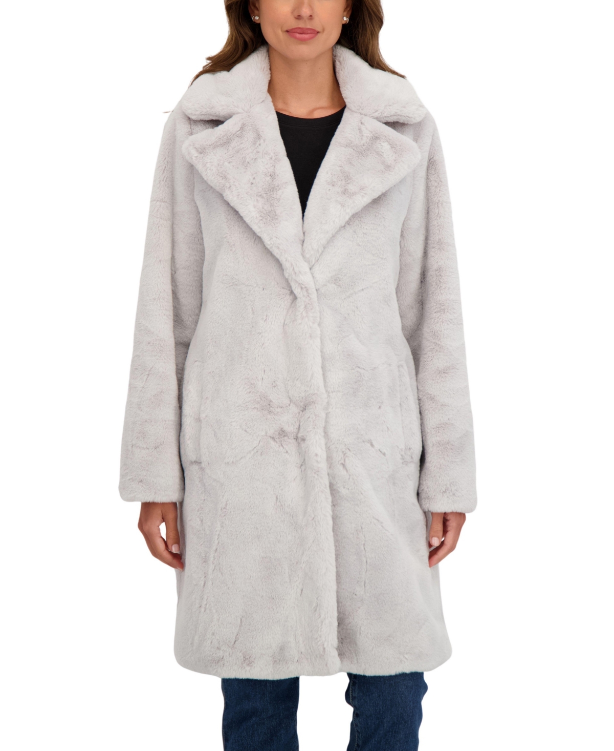 Click here for Sebby Collection Womens Faux Fur Notch Collar 3/4... prices