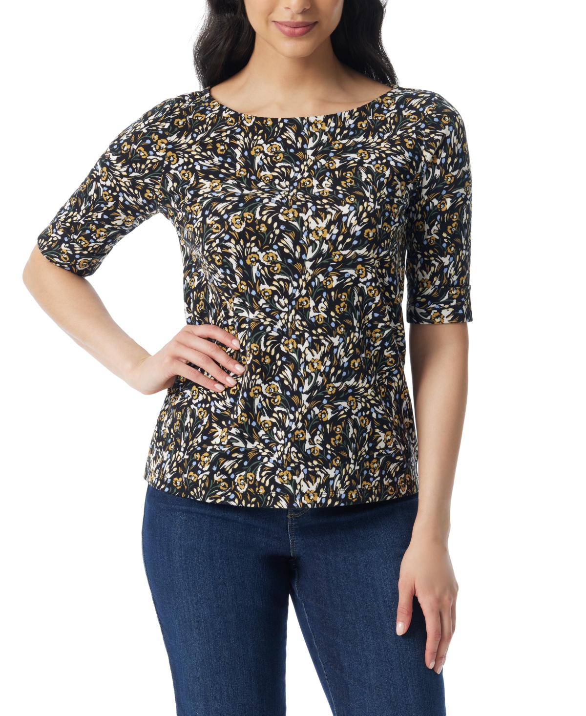 Click here for Gloria Vanderbilt Womens Alanis Printed Cuffed-Sle... prices