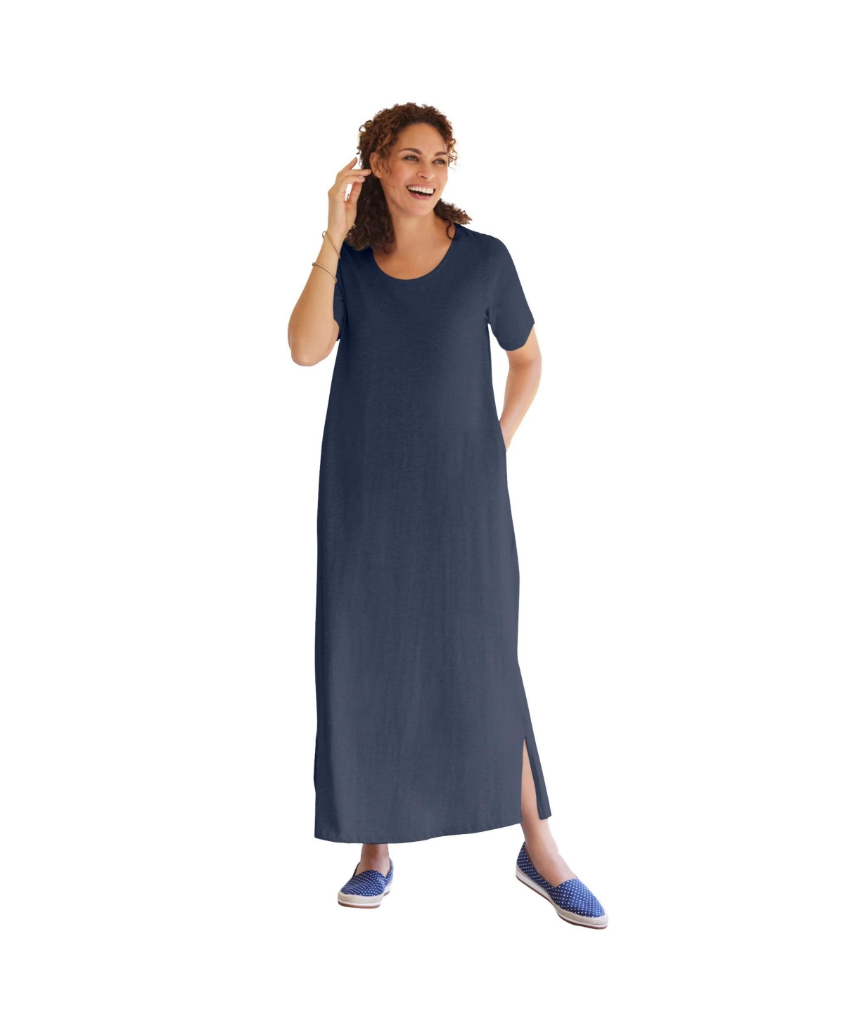 Click here for Woman Within Plus Size Perfect Short-Sleeve Scoopn... prices