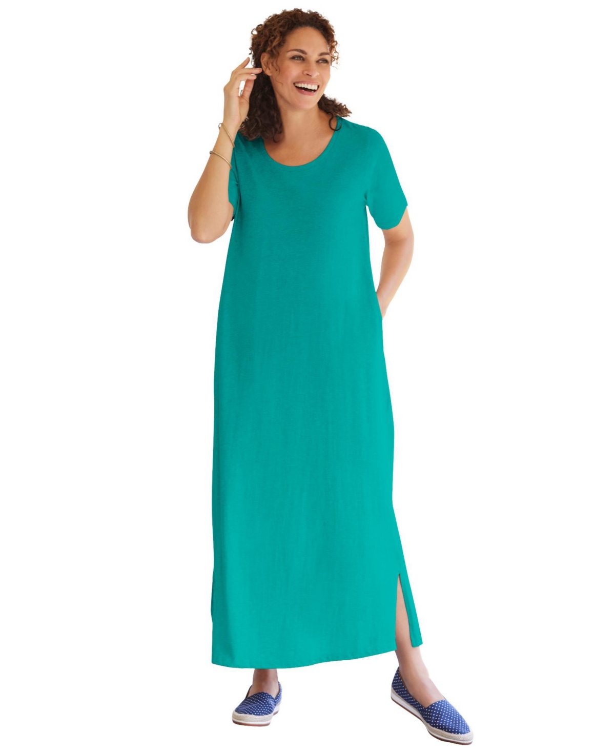 Click here for Woman Within Plus Size Perfect Short-Sleeve Scoopn... prices