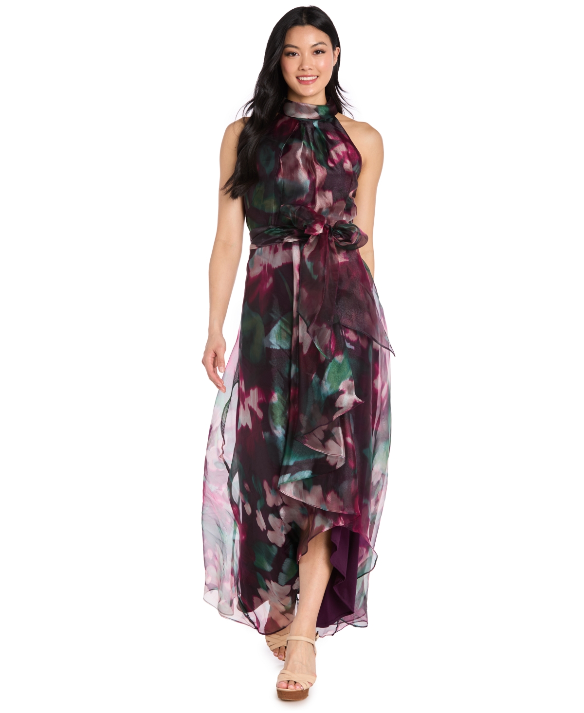 Click here for R & M Richards Womens Halter Neck Long Dress - Plu... prices