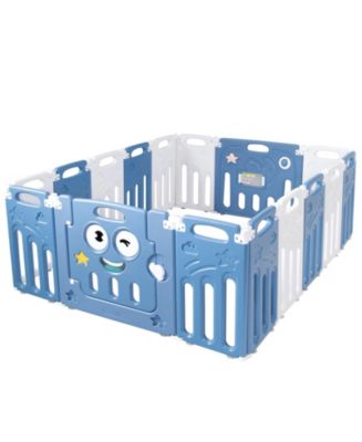 Gymax 16-Panel Foldable Baby Playpen Kids Activity Centre w/ Lock Door ...