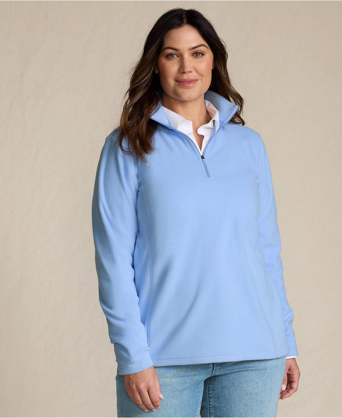 Click here for Lands End Womens Tall Fleece Quarter Zip Pullover... prices