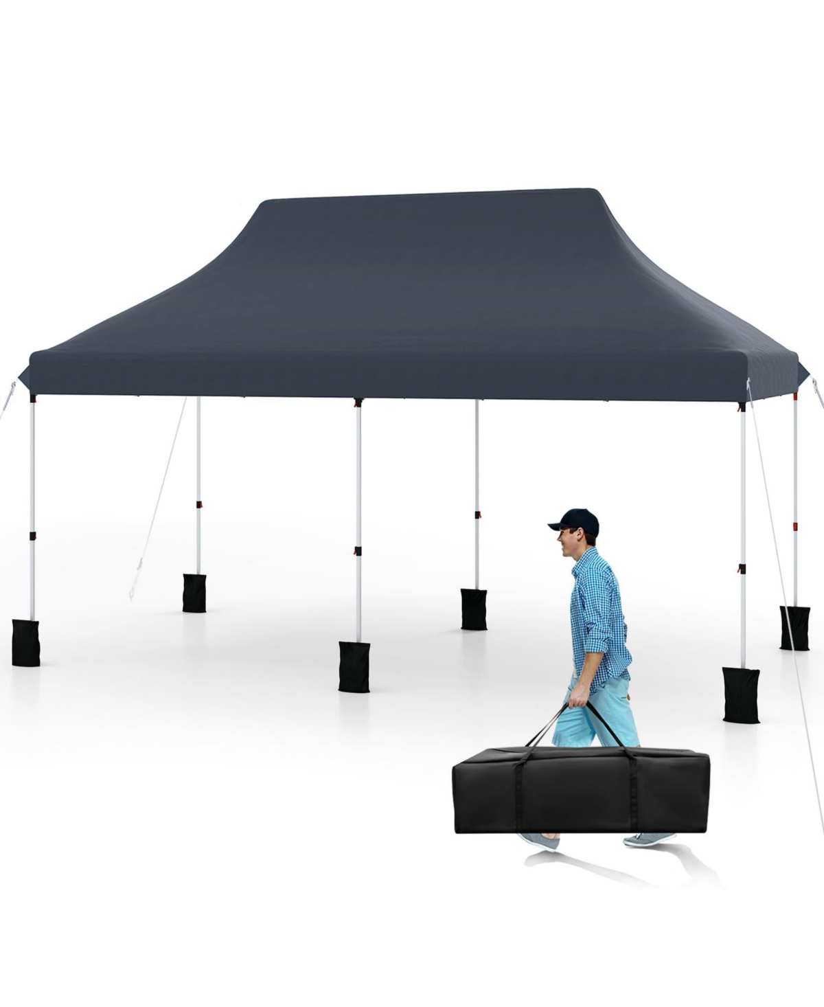 Click here for 10x20 Ft Pop Up Canopy  Instant Setup Canopy Tent prices