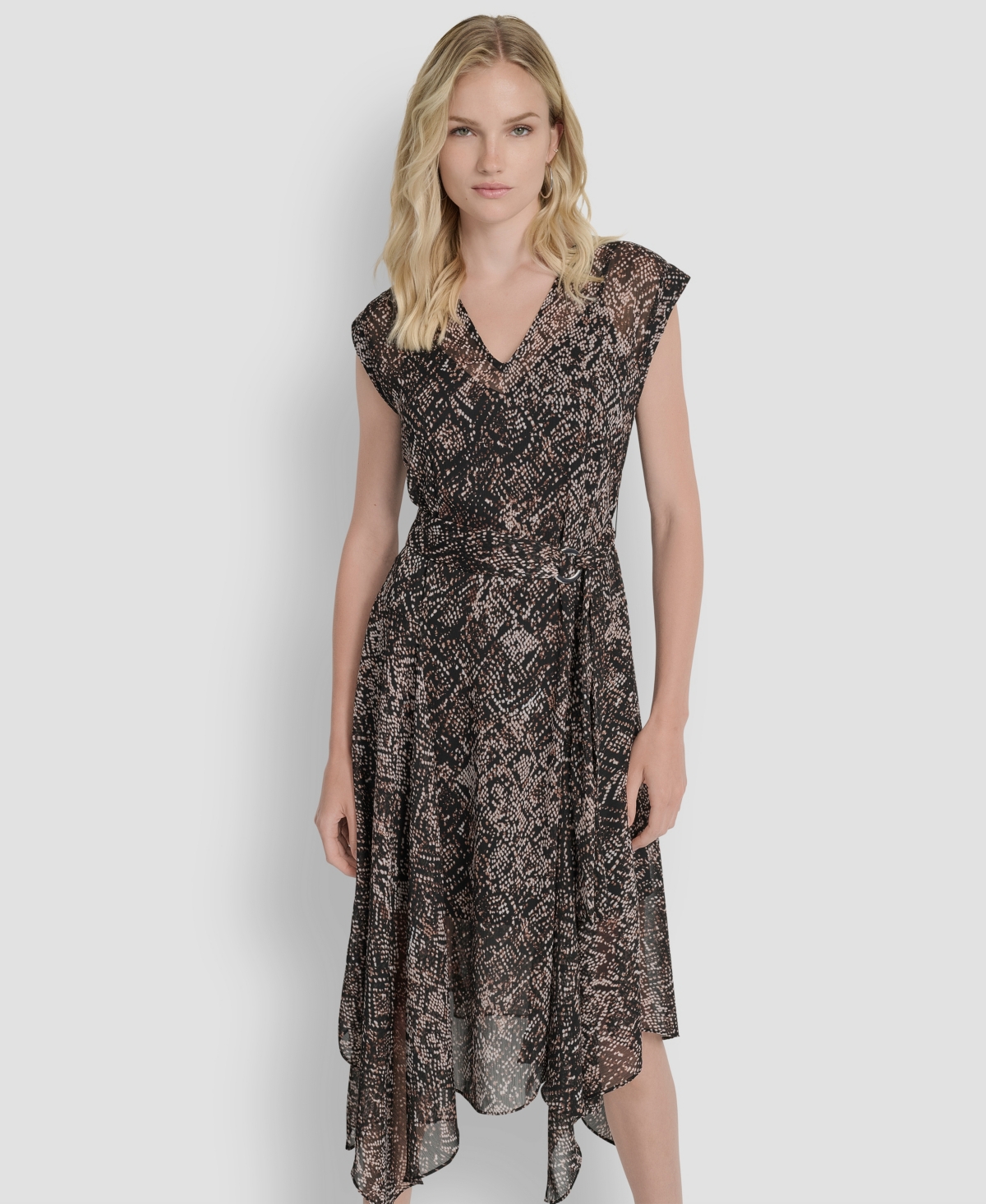 Click here for Dkny Womens Sleeveless V-Neck Fit & Flare Dress -... prices