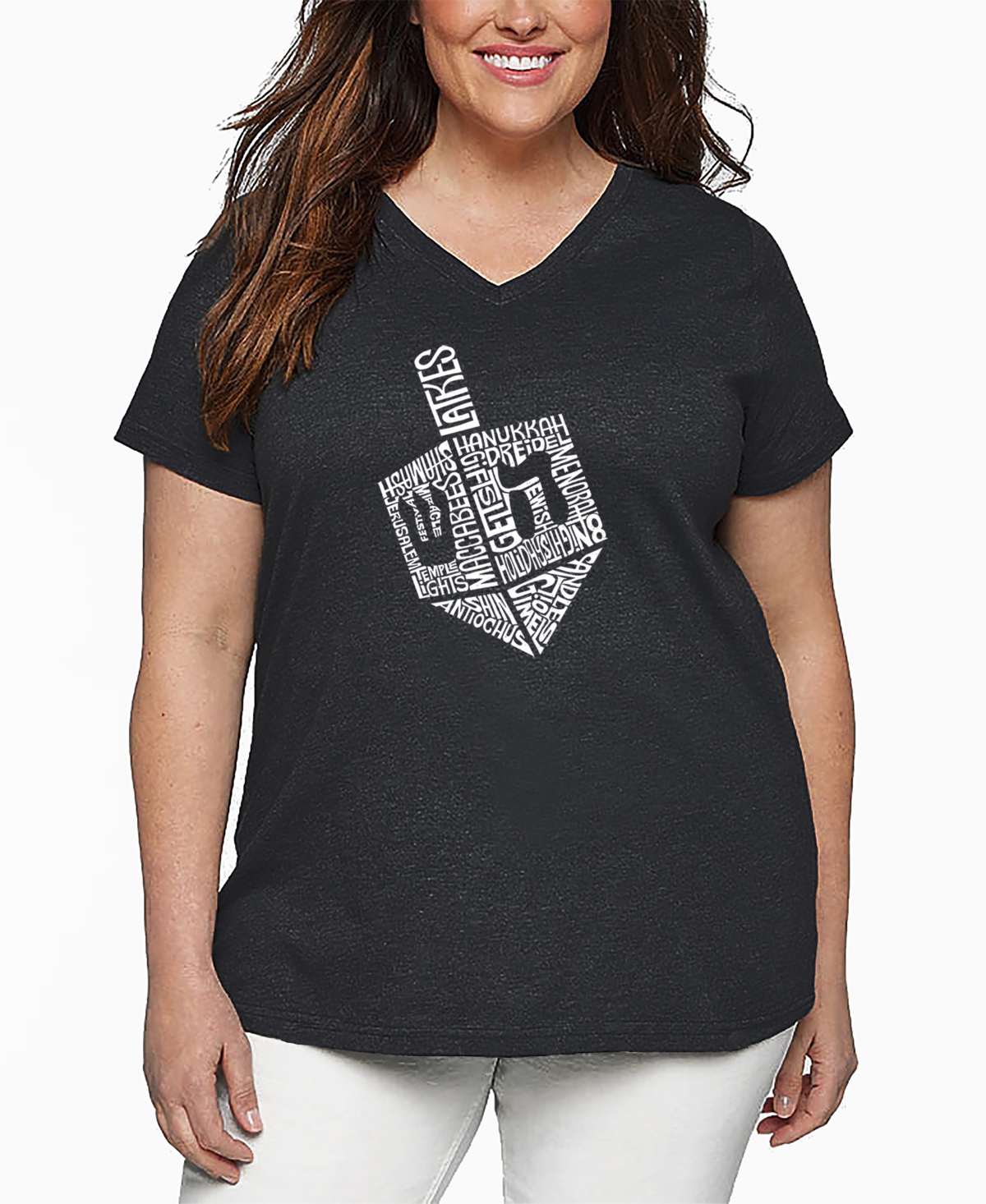 Click here for La Pop Art Plus Size Hanukkah Dreidel Word Art V-N... prices
