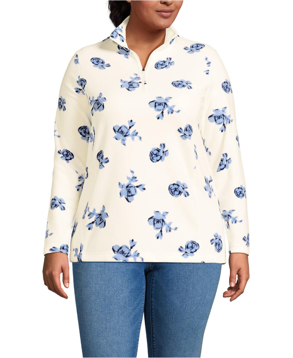 Click here for Lands End Plus Size Anyweather Fleece Quarter Zip... prices
