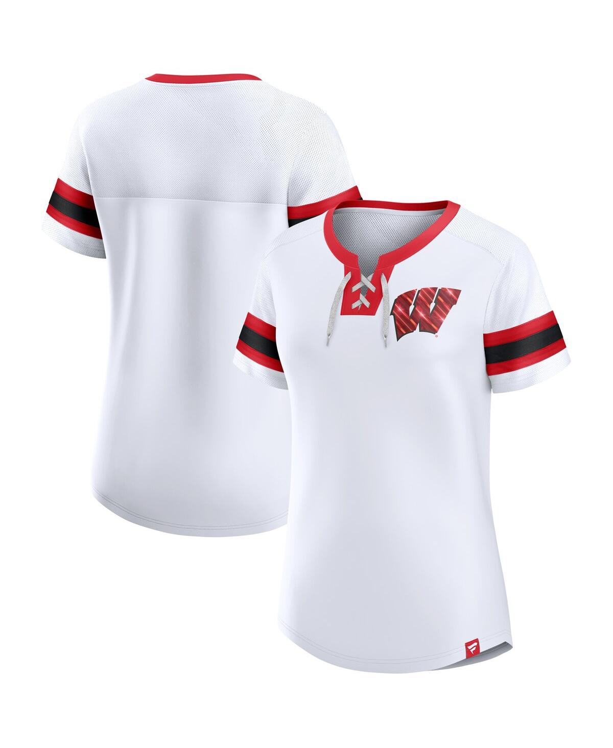 Click here for Fanatics Womens White Wisconsin Badgers Iconic Ath... prices