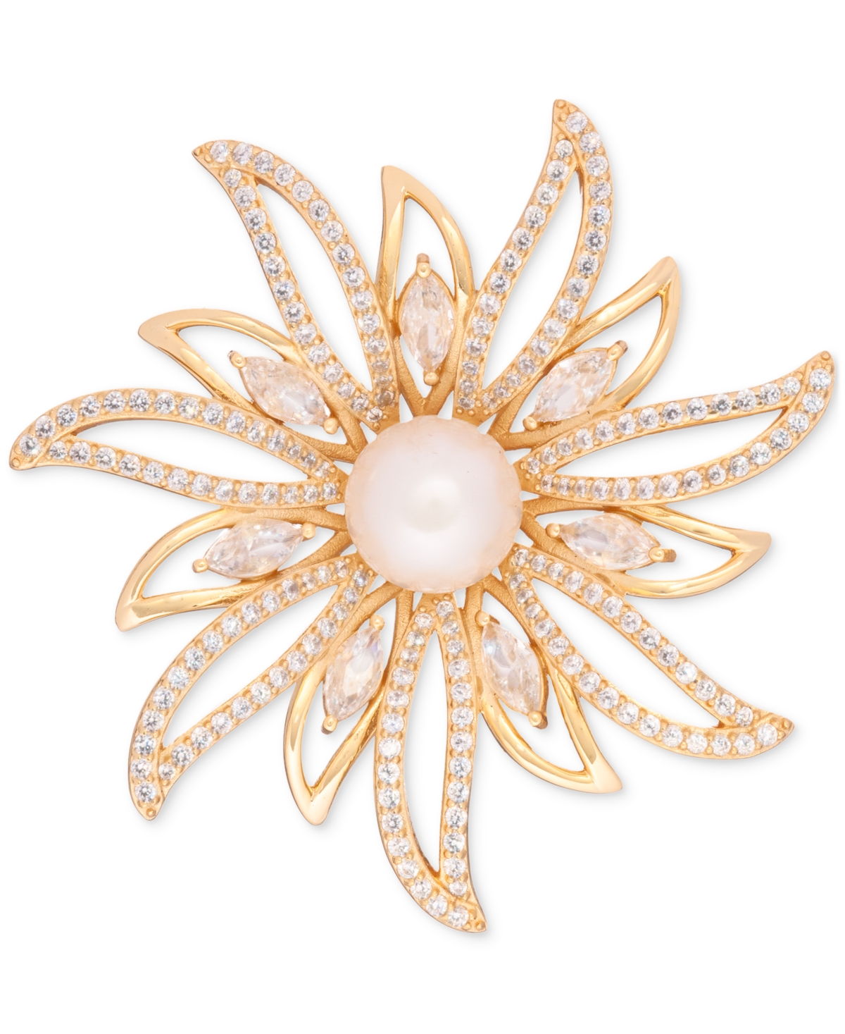 Click here for Cultured Freshwater Pearl (9-1/2mm) & Cubic Zircon... prices