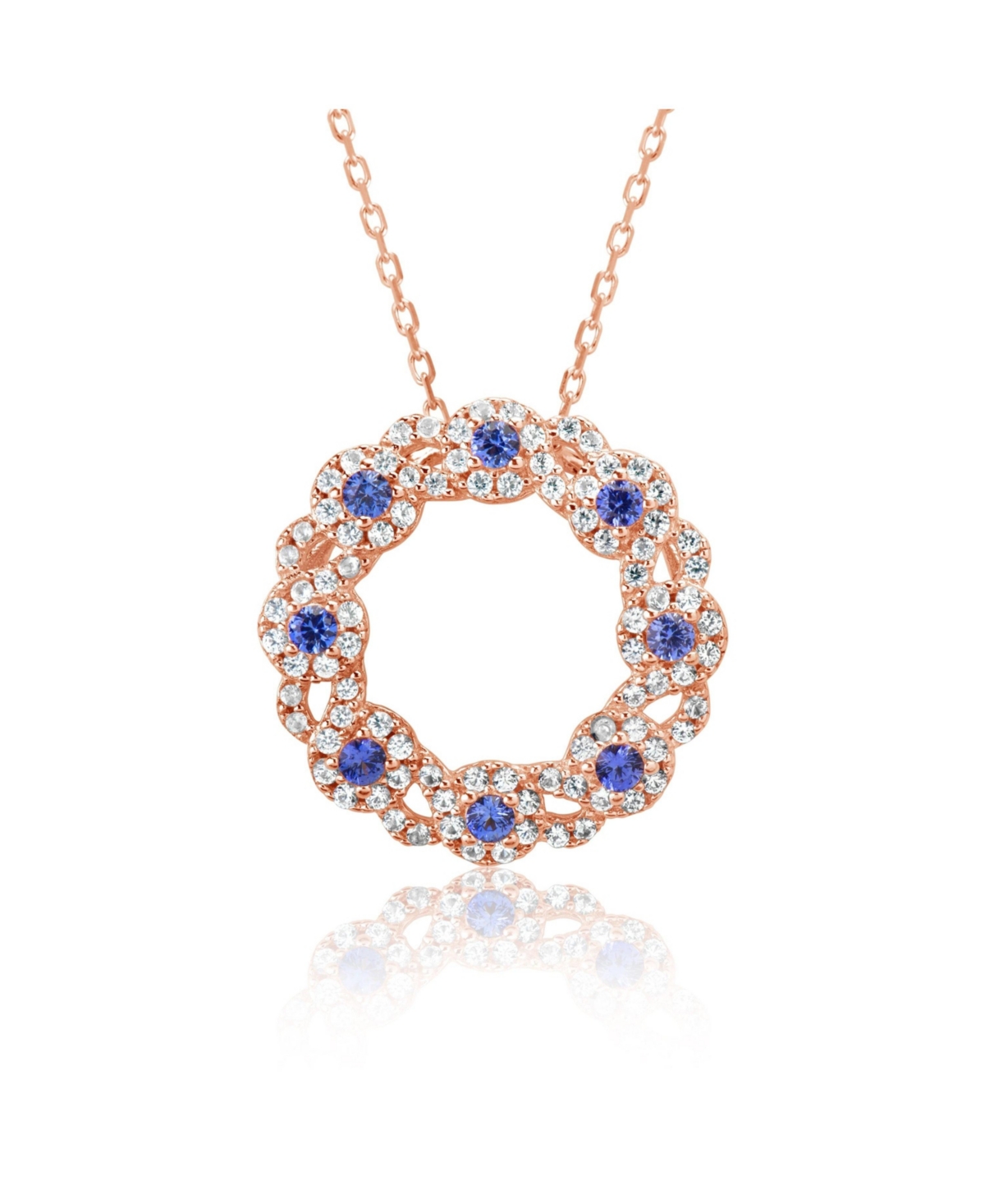 Click here for Suzy Levian Sterling Silver Sapphire & Created Whi... prices