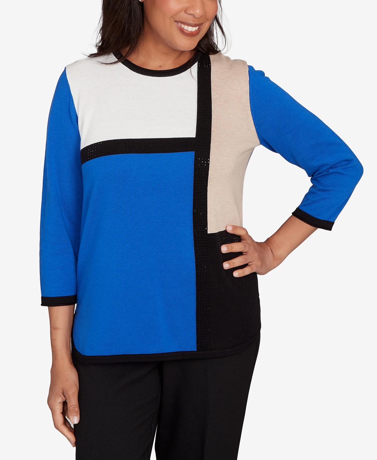 Click here for Alfred Dunner Womens Classic Color Block Long Slee... prices