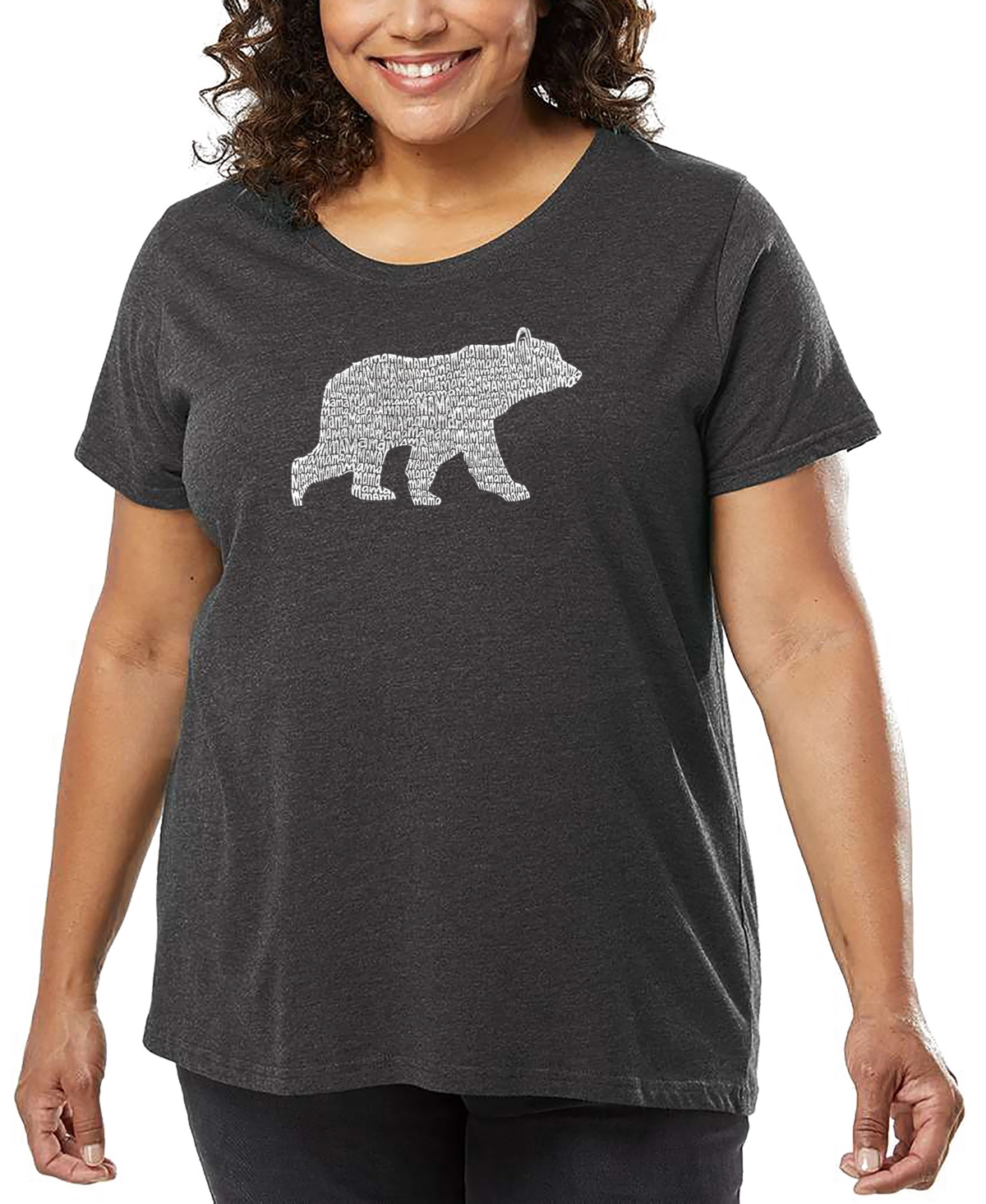 Click here for La Pop Art Plus Size Mama Bear Word Art T-Shirt -... prices