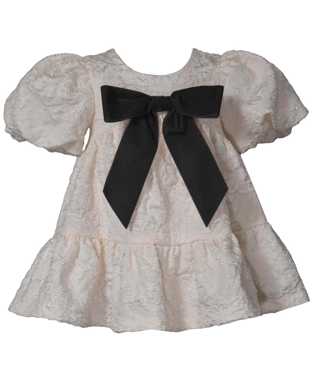 Click here for Bonnie Baby Baby Girls Bow Detail Jacquard Dress -... prices