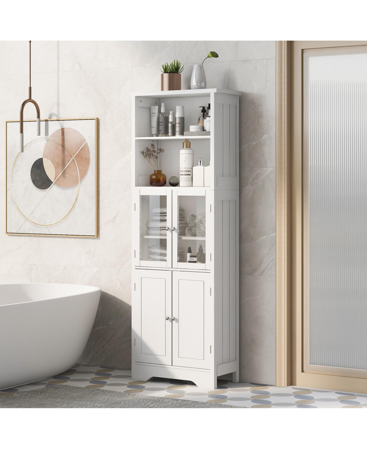 Click here for Casainc White Tall Storage Cabinet with Shelves an... prices