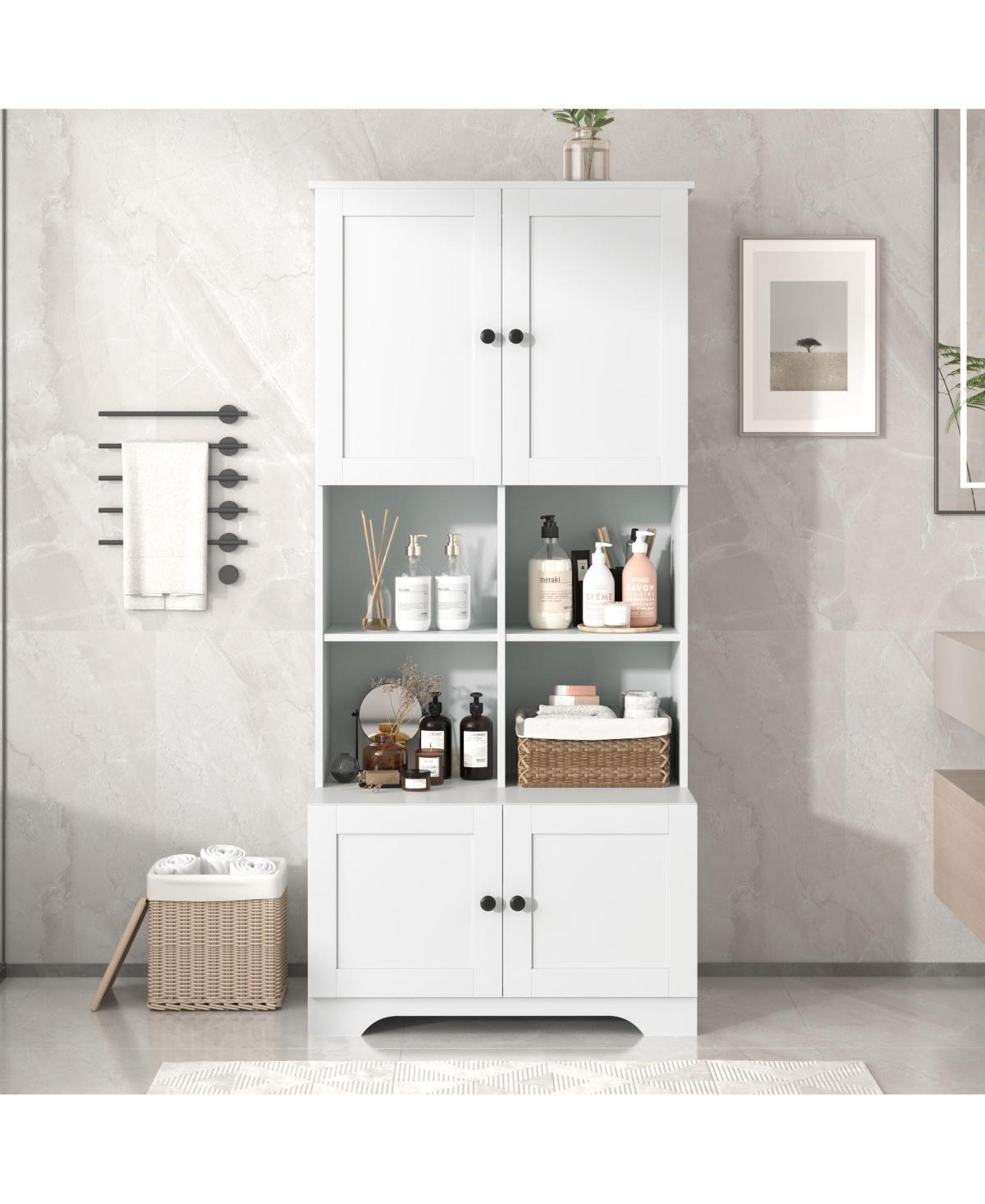 Click here for Casainc Tall and Wide Bathroom Storage Cabinet  Fr... prices