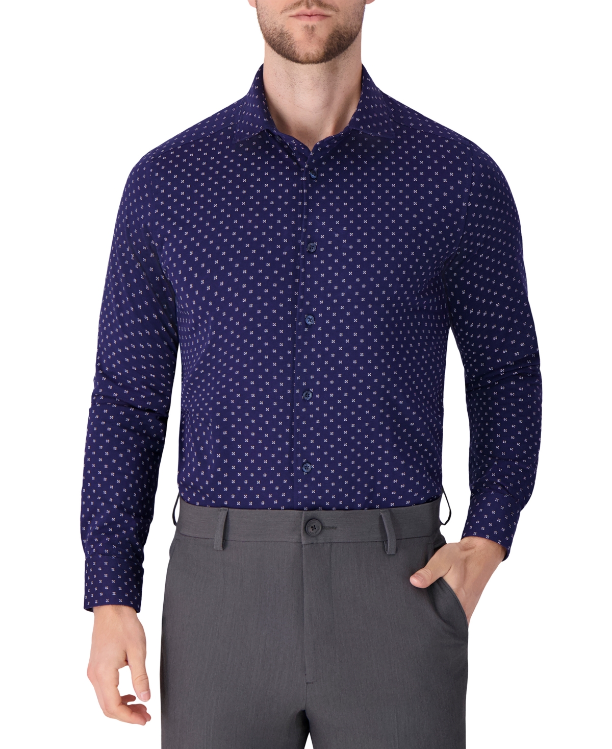 Click here for Victor Emmanuel Mens Geometric Print Dress Shirt -... prices
