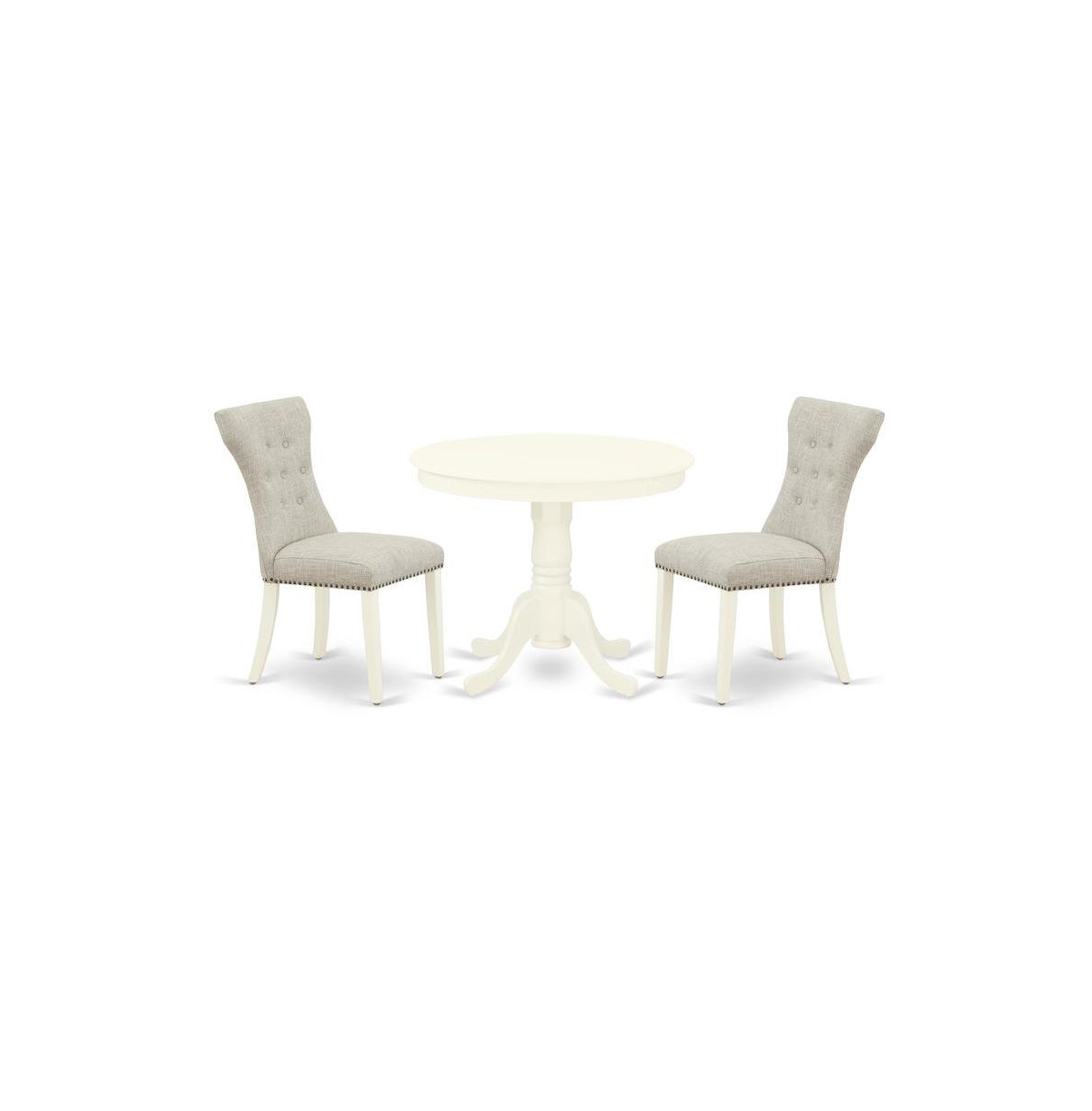 Click here for East West Furniture Dining Room Set Linen White -... prices