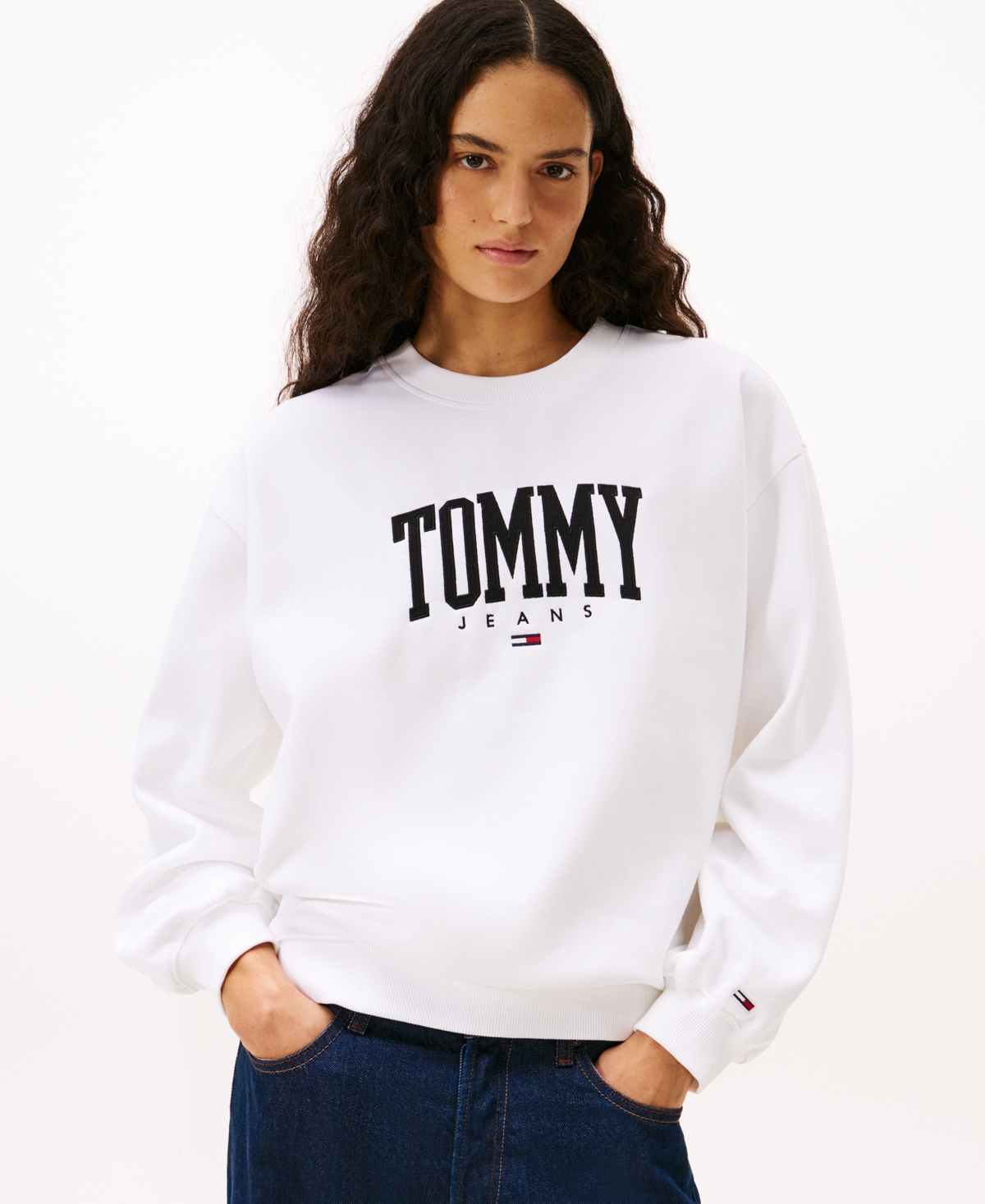 Click here for Tommy Jeans Womens Collegiate Crewneck Logo Sweats... prices