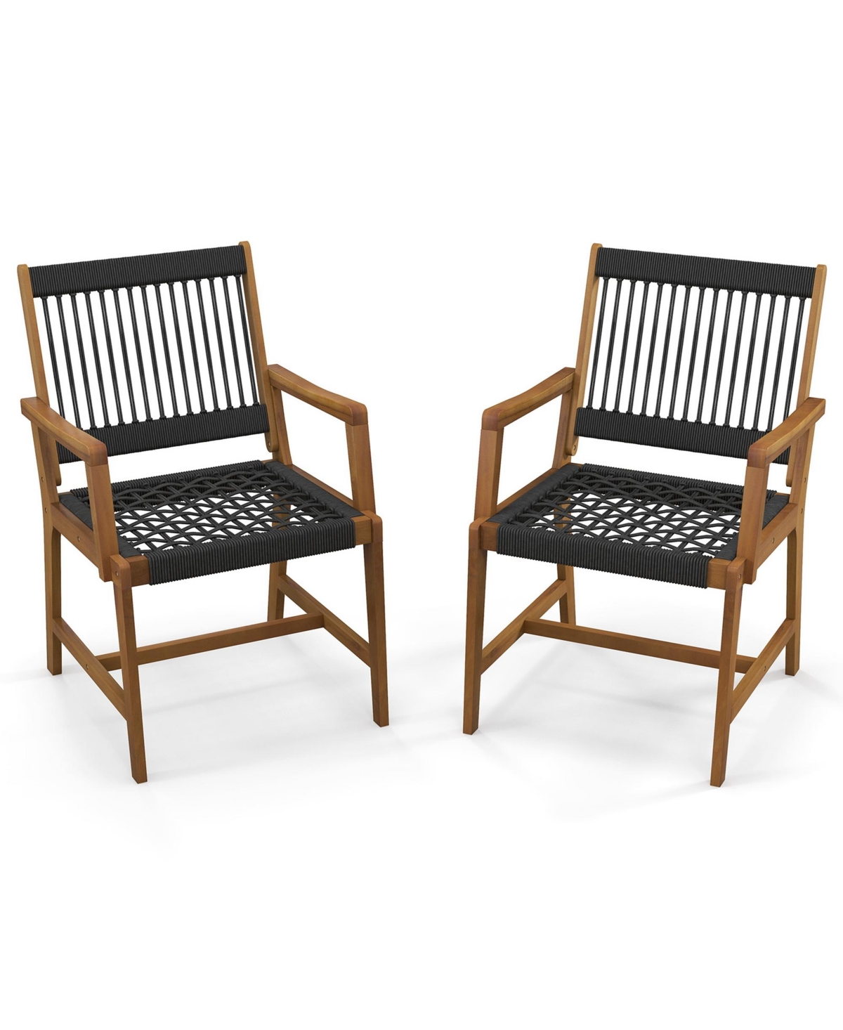 Click here for Patio 2pcs Acacia Wood Dining Chairs All-Weather R... prices