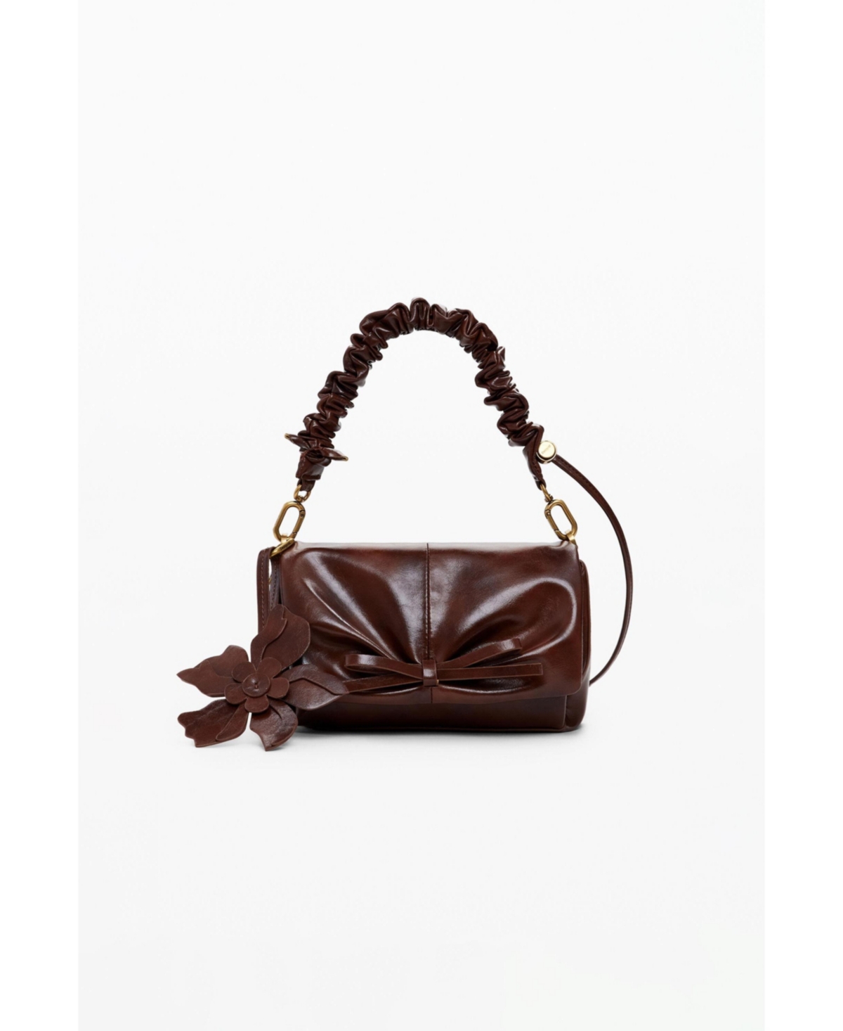 Click here for Desigual Womens Small shiny floral bag - Brown prices