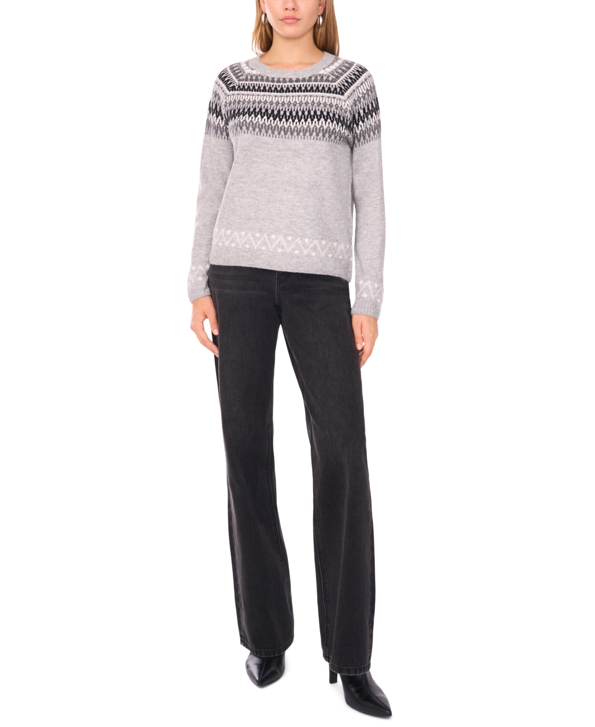 Click here for Sam & Jess Womens Cozy Fairisle Sweater - Light He... prices