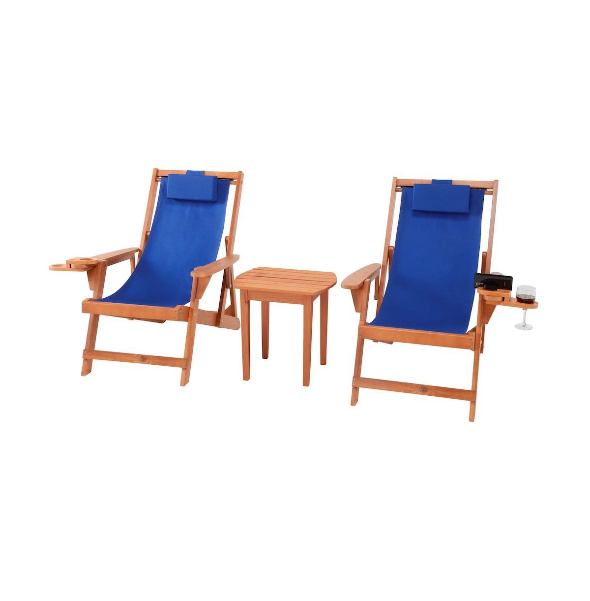 Click here for Jiallo Canvas Sling Chairs With Cup And Wine Holde... prices