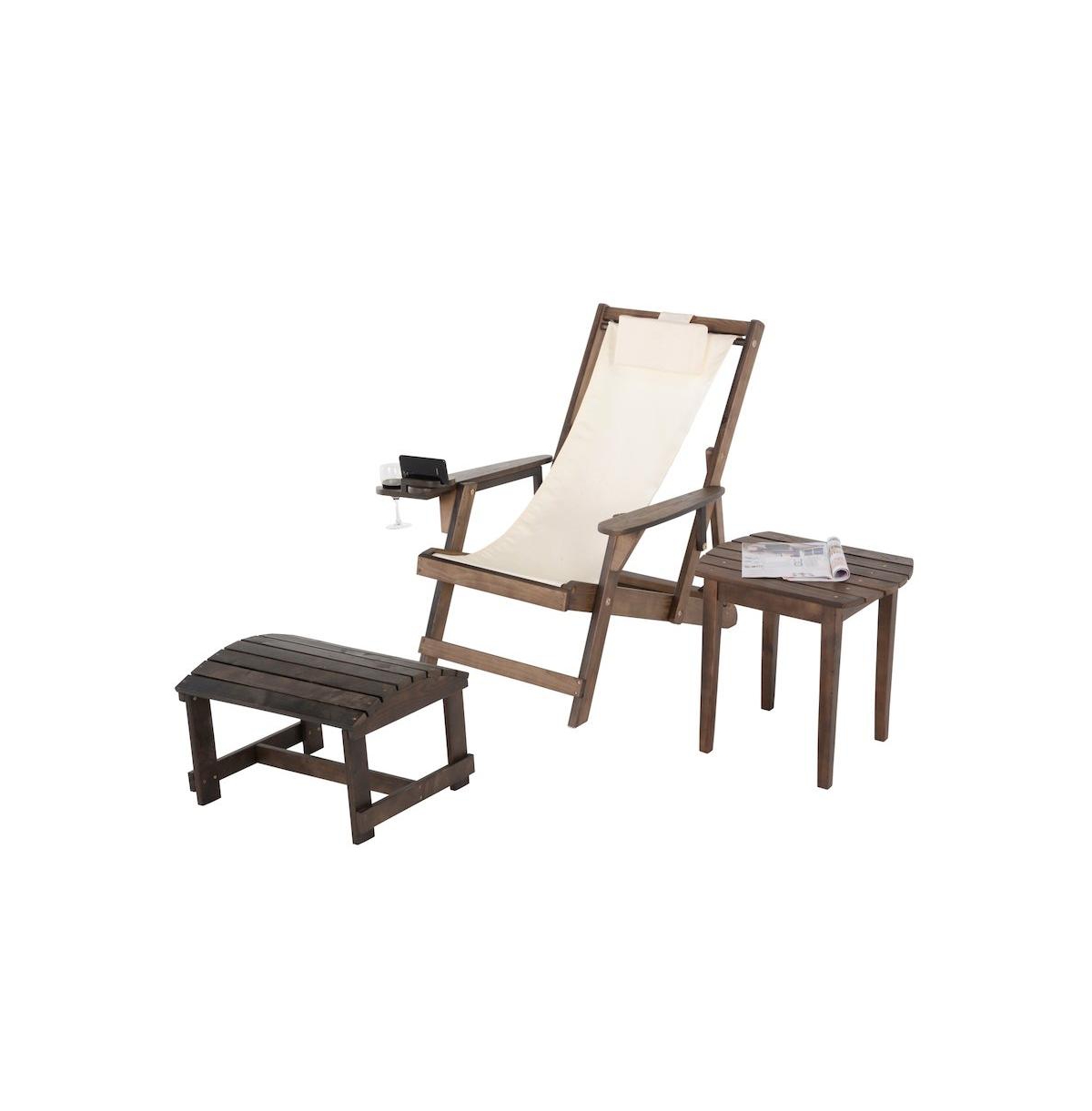 Click here for Jiallo Canvas Sling Chair With Cup And Wine Holder... prices