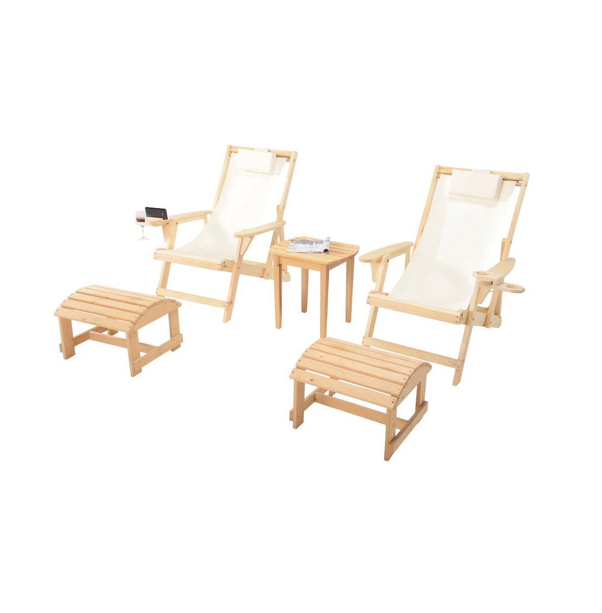 Click here for Jiallo Canvas Sling Chair With Cup And Wine Holder... prices