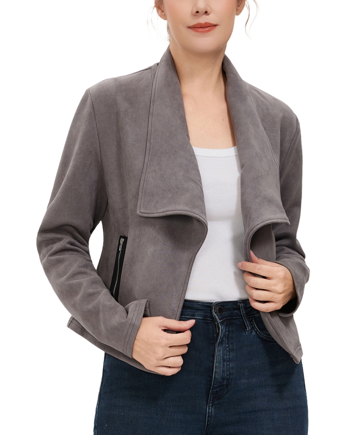 Click here for kimi + kai Womens kimi + kai Faux Suede Open Front... prices