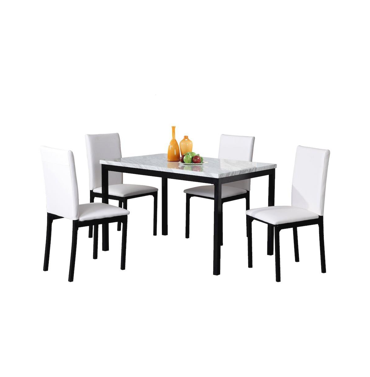 Click here for Roundhill Furniture Citico 5-Pc Dinette Set with F... prices