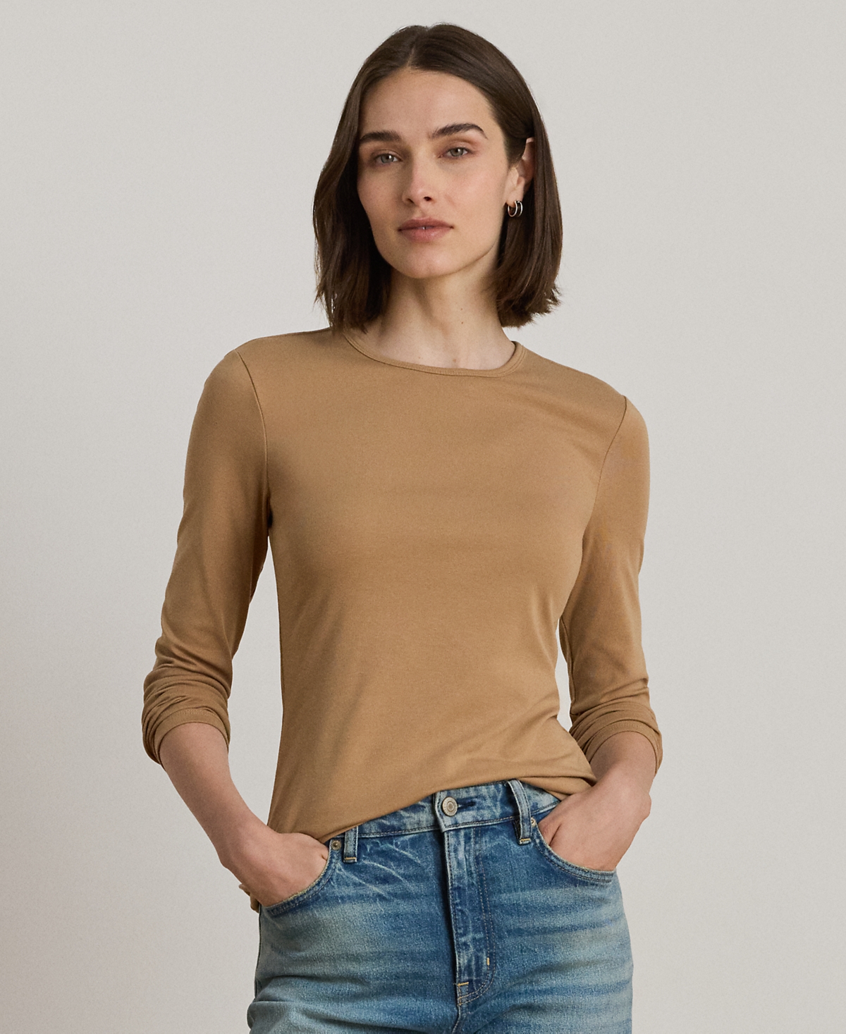 Click here for Lauren Ralph Lauren Petite Cotton Long-Sleeve Crew... prices
