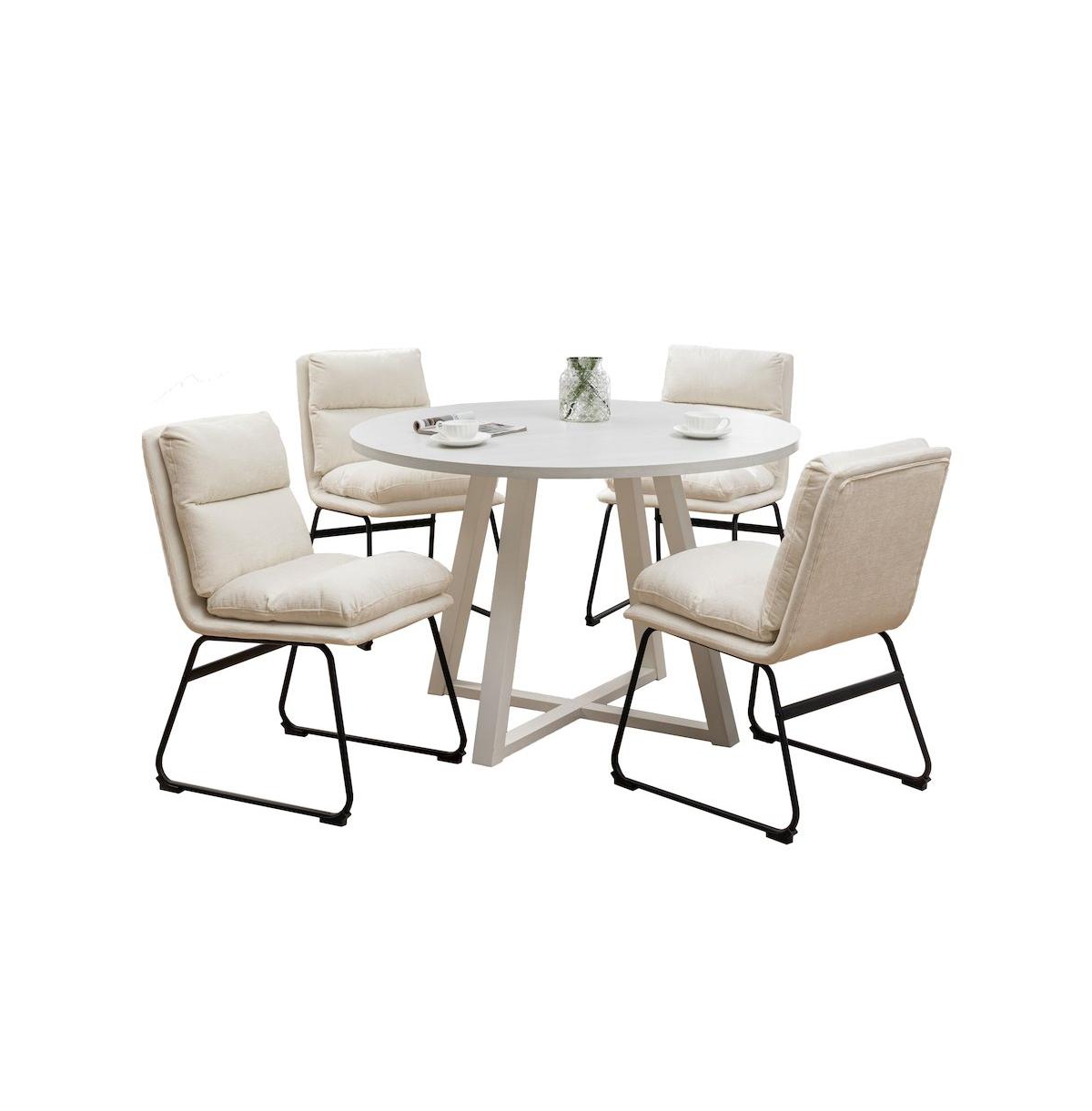 Click here for Roundhill Furniture Innes 5-Pc Round Dining Set  T... prices