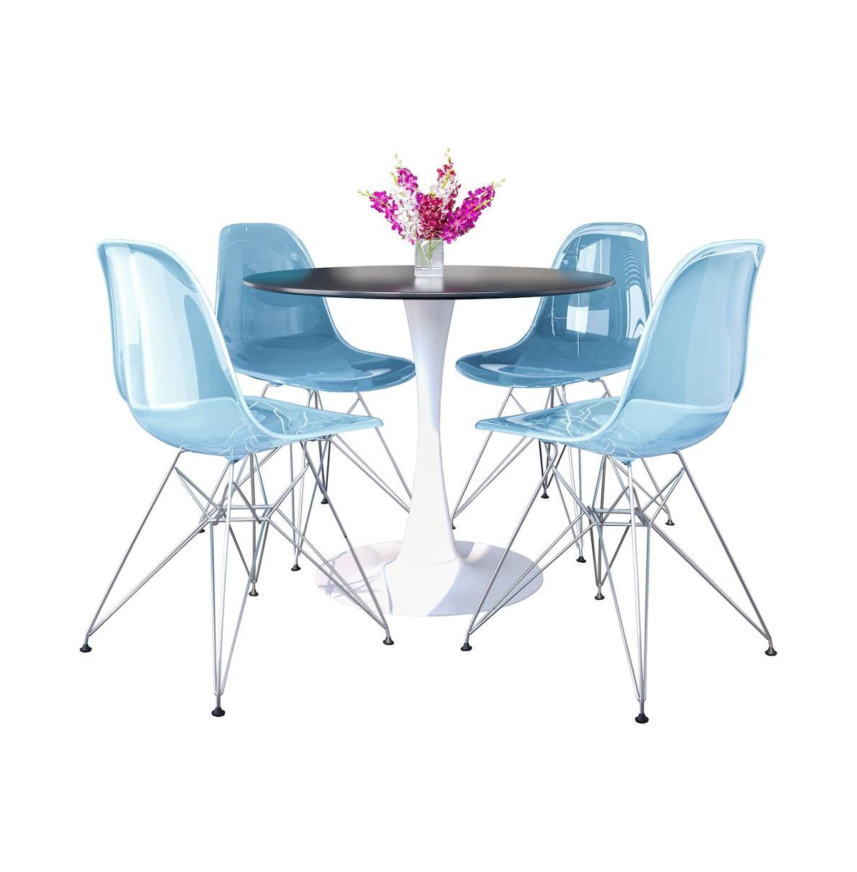 Click here for LeisureMod 5-Piece Dining Set 35 Round Dining Tabl... prices