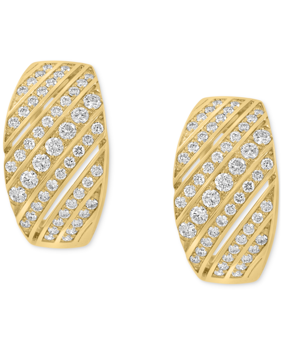 Click here for Effy Diamond Multirow Huggie Earrings (7/8 ct. t.w... prices