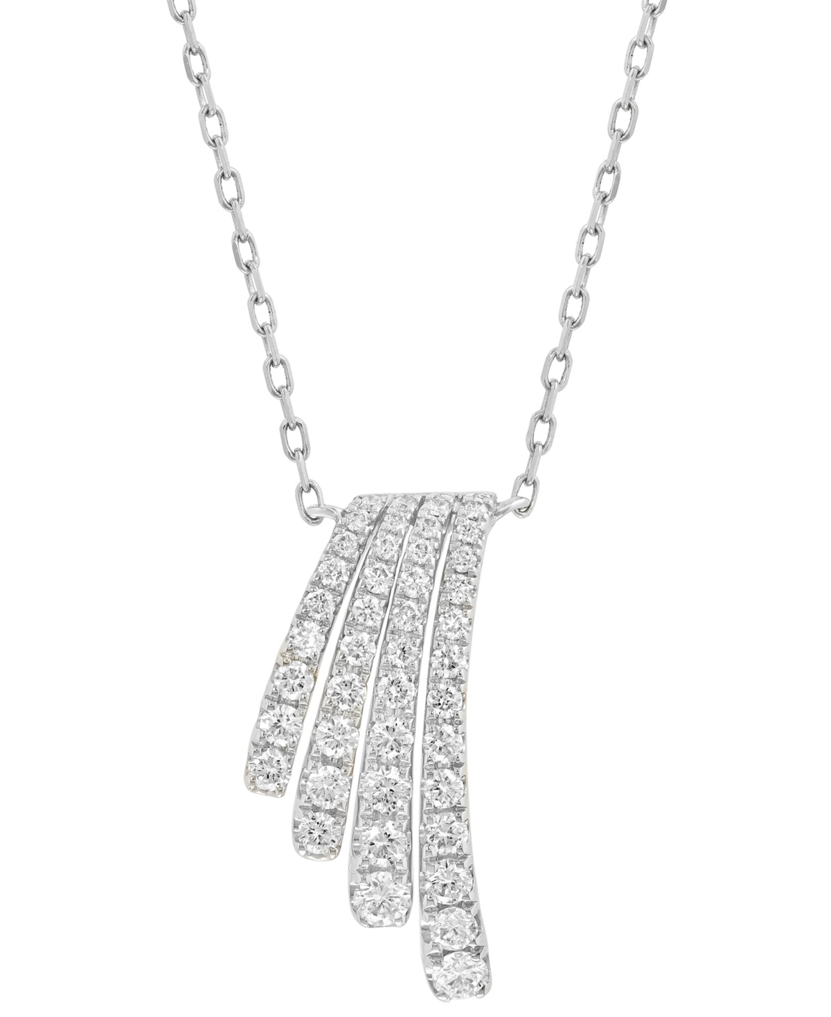 Click here for Effy Diamond Graduated Curved Bar Pendant Necklace... prices