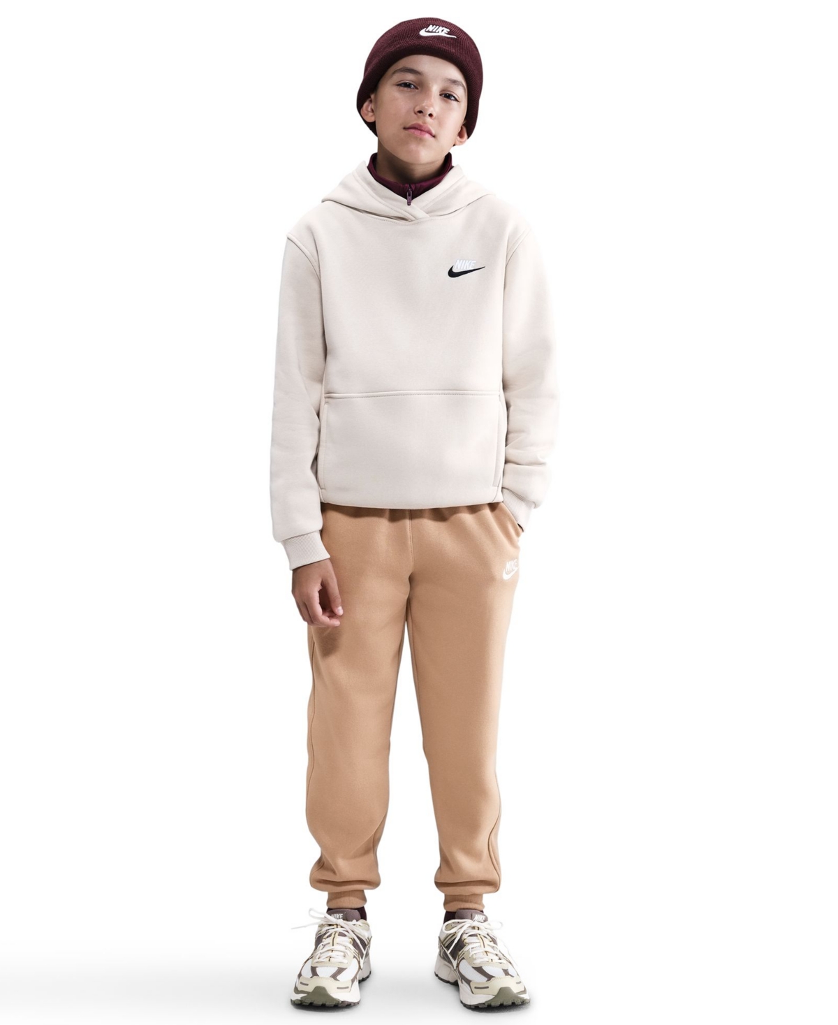 Click here for Nike Big Kids Club Fleece Jogger Pants - Hemp/whit... prices