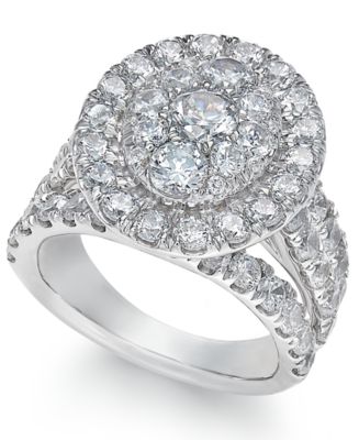 Diamond Ring (4 ct. t.w.) in 14k White Gold - Macy's