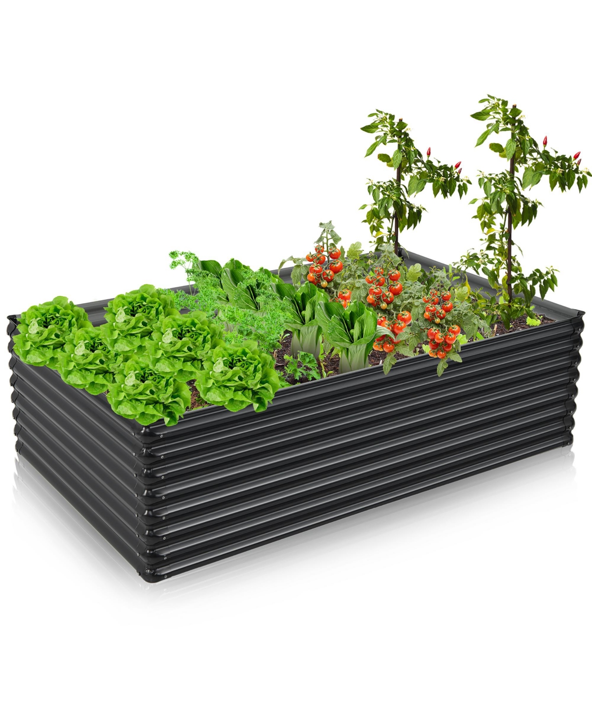 Click here for Costway Galvanized Raised Garden Bed Outdoor Plant... prices
