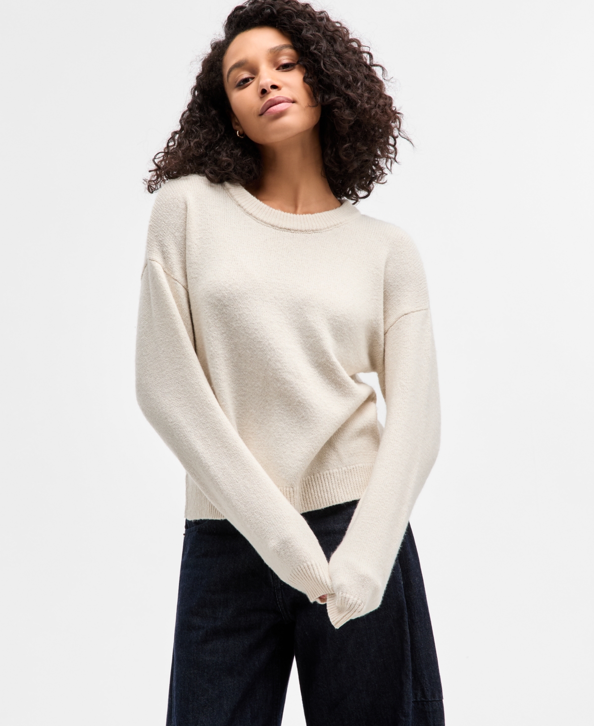 Click here for Freshman Juniors Drop-Shoulder Long-Sleeve Sweater... prices